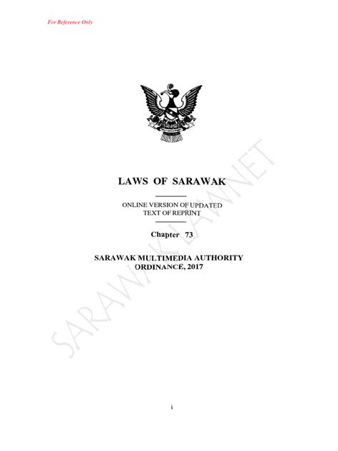 Ordsarawak Multimedia Authority Ord 2017 Lawnet Pdf Criminal