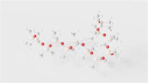 Polydimethylsiloxane Molecule 3d Molecular Structure Ball And Stick
