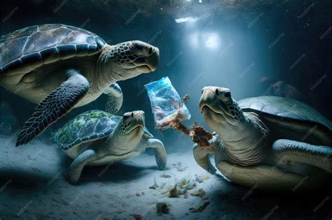 Leatherback Turtle Eating Plastic Bags