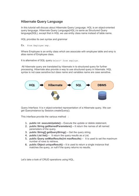 Hibernate Query Language Pdf