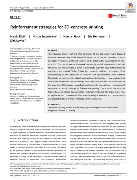 Pdf Reinforcement Strategies For 3d‐concrete‐printing