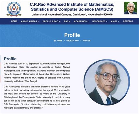 In 2023 At The Age Of 102 C R Rao Received The International Prize