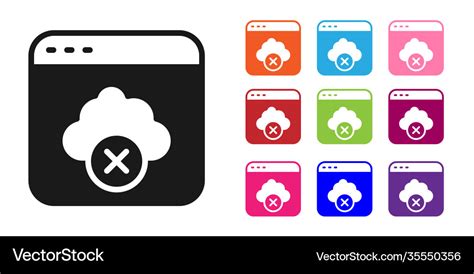 Black Failed Access Cloud Storage Icon Isolated Vector Image
