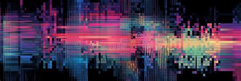 A Vibrant Digital Glitch Effect With Pixelated And Distorted Elements Forming A Striking And