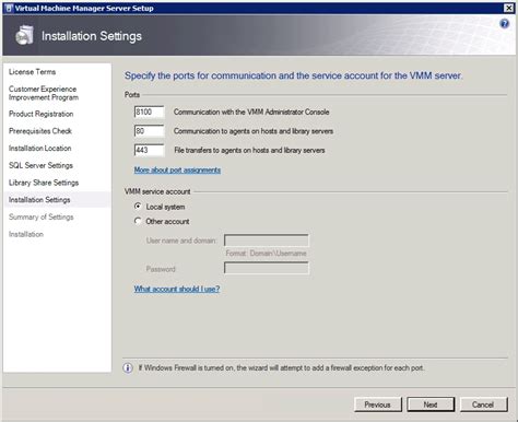 System Center Virtual Machine Manager Setup