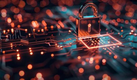Premium Photo Cyber Security Lock And Protection With Lights Ai And Connection And Code With