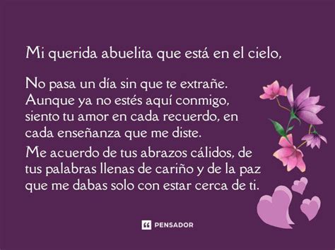 Poemas Para Mi Abuela Que Esta En El Cielo