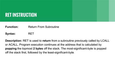 Subroutine In 8051 Microcontroller Pptx