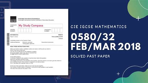0580 32 F M 18 Easy Step By Step Solutions Cie Igcse Maths Paper