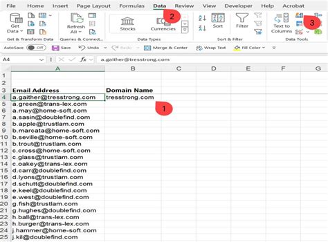 Extract Unique Domain Names From List Of Email Addresses • Za