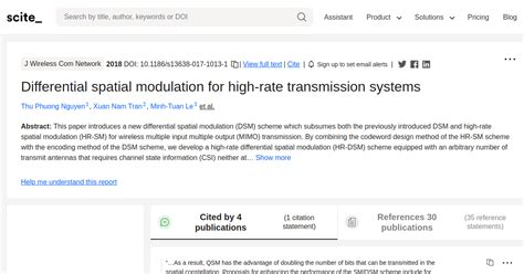 Differential Spatial Modulation For High Rate Transmission Systems [scite Report]