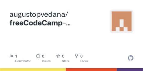 GitHub Augustopvedana FreeCodeCamp Challenges
