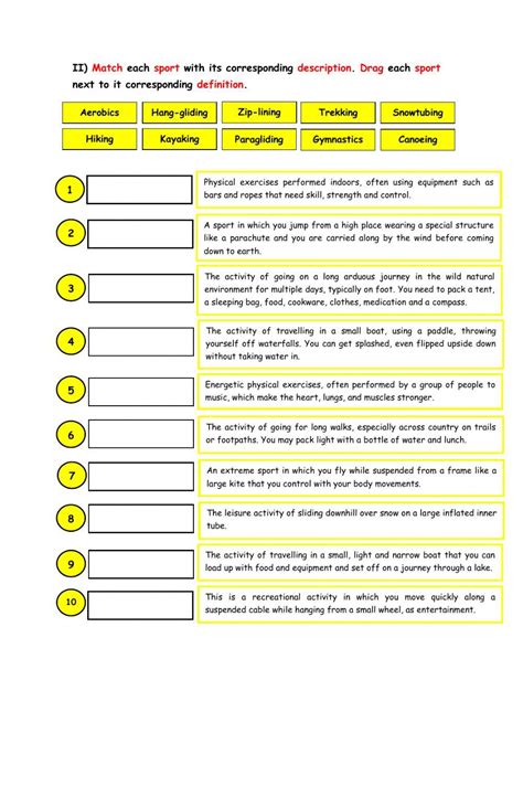 English Vocabulary Activity Worksheet Live Worksheets