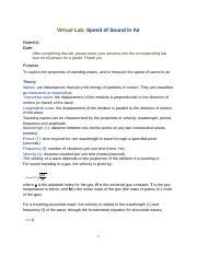 Speed Of Sound VLab 2020 1 Docx Virtual Lab Speed Of Sound In Air Name S Date After