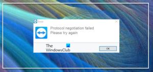 TeamViewer Protocol Negotiation Failed Fix