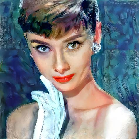 Одри Хёпберн нейромазня актриса Одри Хепберн обработка фото портрет день