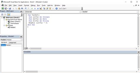 Excelvbatutorialvbavariables3 Officeinsideorg