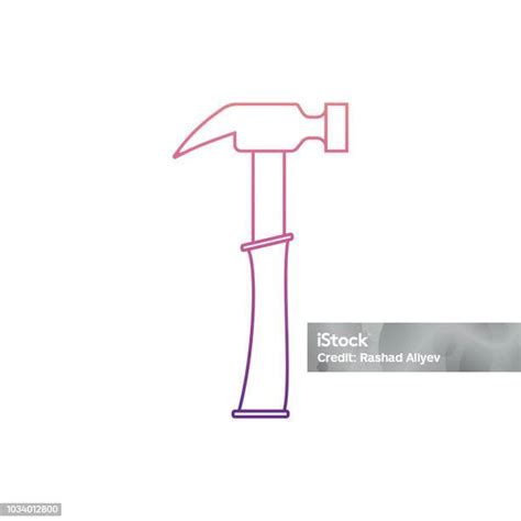 놀란 스타일에서 망치 아이콘입니다 집 수리 도구 모음 아이콘 중 하나는 Ui Ux에 대 한 사용할 수 있습니다 강철에 대한 스톡 벡터 아트 및 기타 이미지 Istock