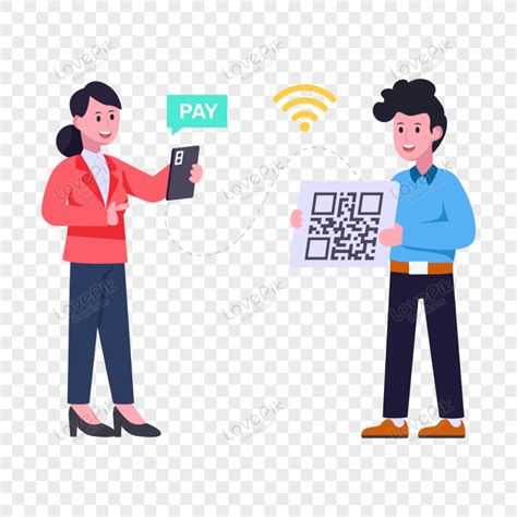 Qr 지불의 평평한 그림 Png 일러스트 무료 다운로드 Lovepik