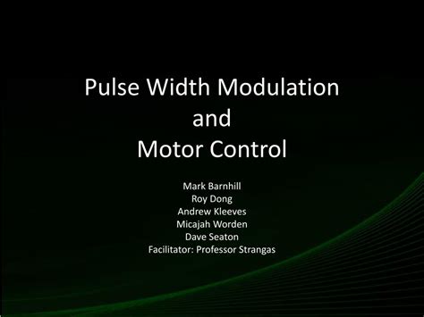 PPT Pulse Width Modulation And Motor Control PowerPoint Presentation ID 3057732