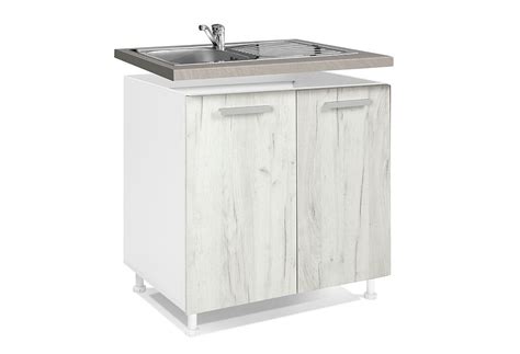 Кухненски шкаф долен за мивка In D80 S снежен дъб • Модулна кухня In снежен дъб • Мебели Монема