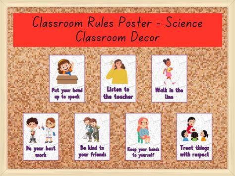 Classroom Rules Poster Science Classroom Decor Back To School Bulletin Board Teaching