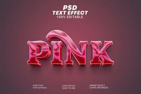 Pink D Editable Text Effect Style