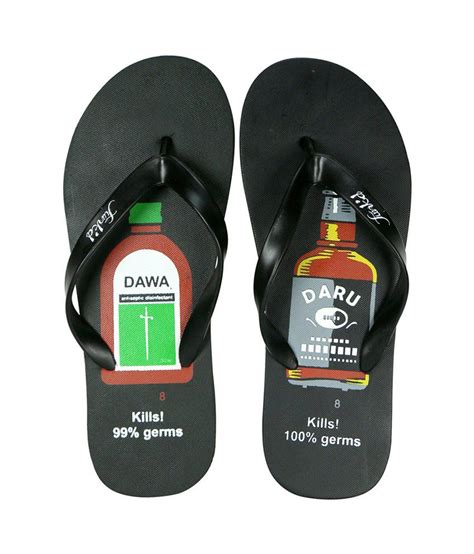 Funkd Black Dawa Daru Flip Flops Price In India Buy Funkd Black Dawa