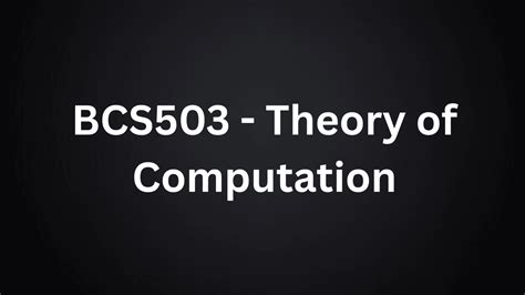 Theory Of Computation Bcs503 Textbook And Qb Vtu Sync