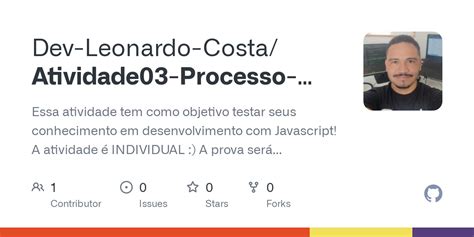 Github Dev Leonardo Costa Atividade Processo Seletivo C C Software Essa Atividade Tem Como