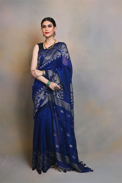 Buy Linen Sarees Online Pure Linen Cotton Sarees Beatitude