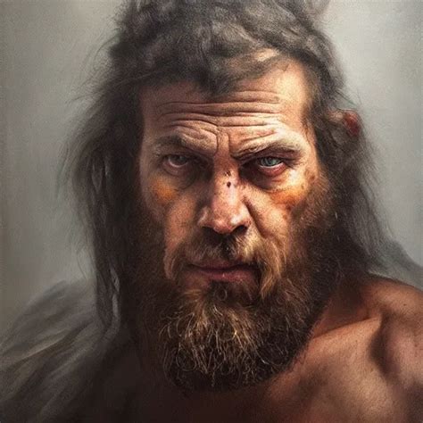 Stunning Portrait Oil Painting Of Brutal Barbarian Stable Diffusion