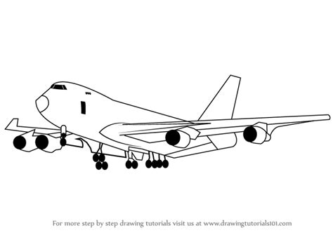 Learn How To Draw A Boeing 747 Airplanes Step By Step Drawing