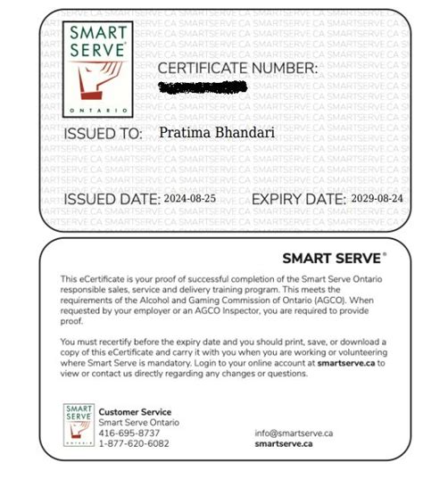 Obtained My Smart Serve License Pratima Bhandari