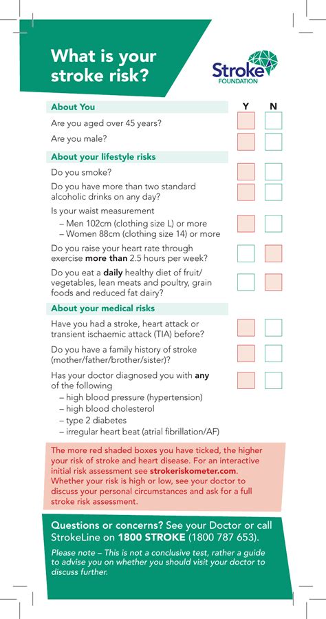Stroke Risk Assessment Checklist Download Printable Pdf Templateroller