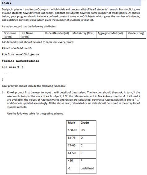 Solved TASK You Are Tasked To Write A C Program To Process Chegg