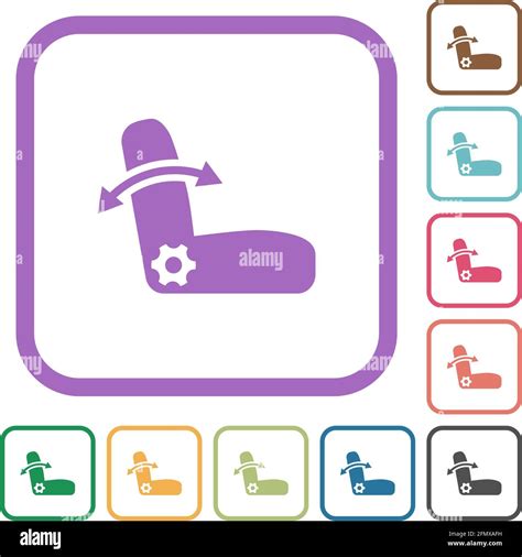 Car Seat Adjustment Simple Icons In Color Rounded Square Frames On White Background Stock Vector