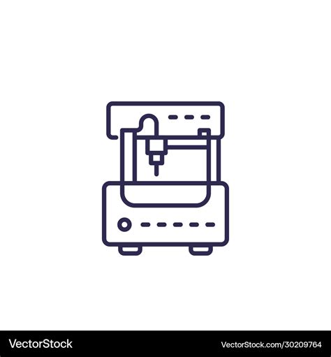 Milling Machine Cnc Icon Line Royalty Free Vector Image