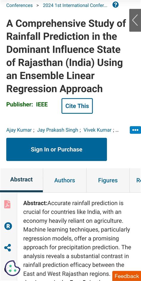 Our Recent Work On Rainfall Prediction Using Ensemble Linear Regression Approach Got Published