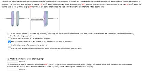 Solved Two Circular Disks Are Mounted On Frictionless