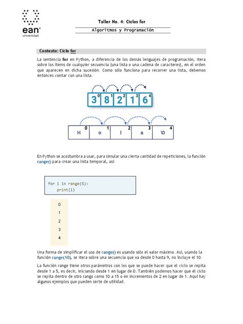 Taller4 Ciclos I Descargar Gratis Pdf Algoritmos Python Lenguaje De Programación