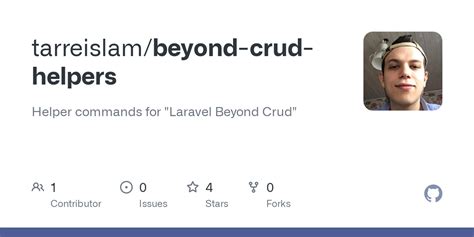 Github Tarreislambeyond Crud Helpers Helper Commands For Laravel Beyond Crud