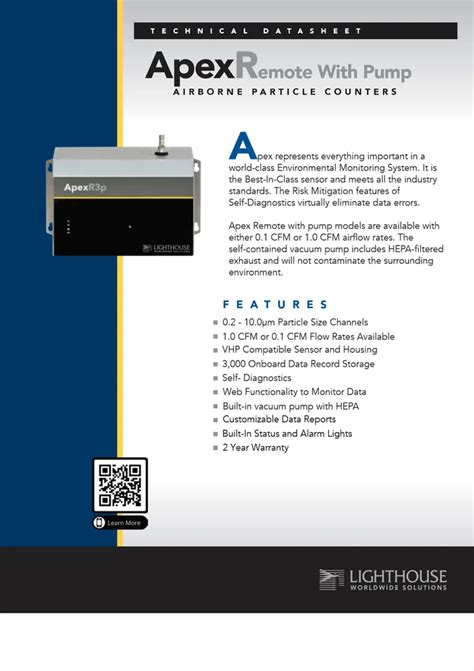 Stainless Steel Lighthouse Apex R3p Particle Counter 28 3 Lpm Size Small At Rs 850000 In Vadodara