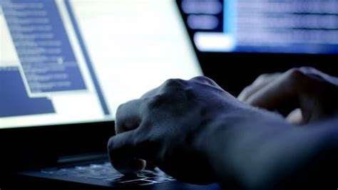 Close Up Programmers Hands Typing Commands Young Stock Footage Video