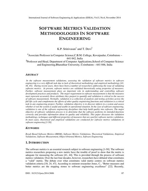 Software Metrics Validation Pdf