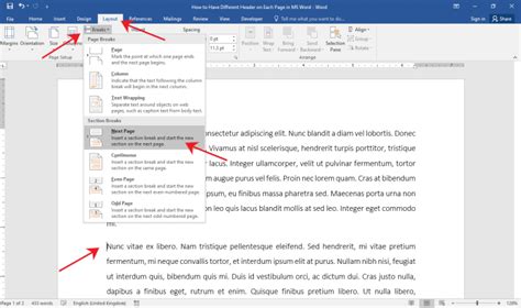 How To Have Different Header For Each Page In MS Word OfficeBeginner