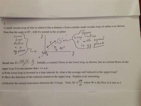 A Small Circular Loop Of Wire Or Radius B Lies A Chegg