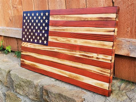 Rustic Wooden American Flag For Sale At Lara Bunton Blog