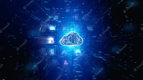 Premium Photo Secure Digital Data Network Digital Cloud Computing