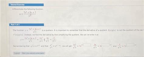 Solved Tutorial Exercise Differentiate The Following